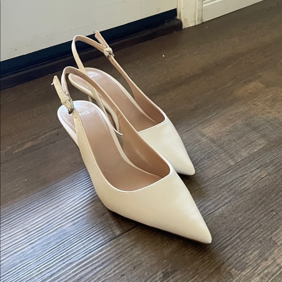 Mango | Shoes | Mango Elegant Cream Slingback Heels | Poshmark